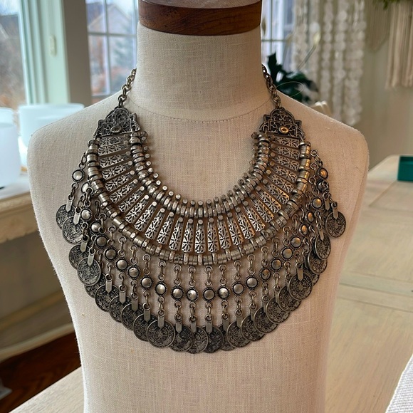 Vintage | Jewelry | Gorgeous Silverton Coin Necklace Bib | Poshmark